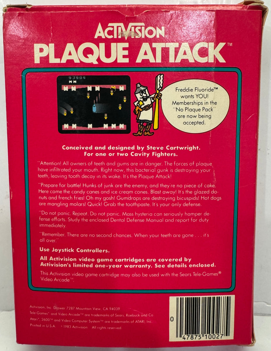 Plaque Attack Activision ATARI 1983 CIB Complete in Box! 2600 – Ultimate Key Issue Comics