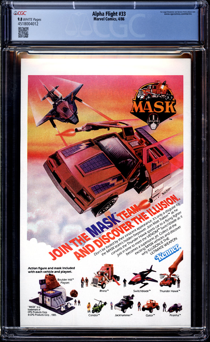 Alpha Flight #33 CGC 9.8 (1986) Yuriko Oyama Becomes Lady Deathstrike ...