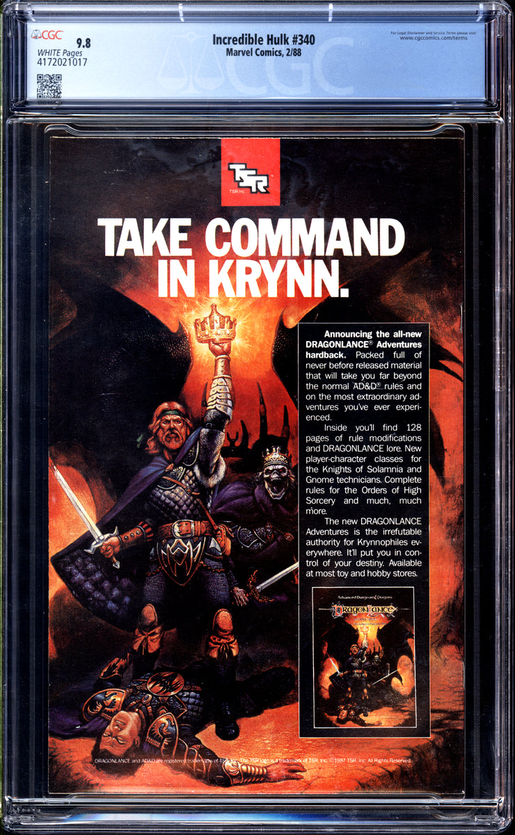 Incredible Hulk #340 CGC 9.8 (1988) Classic Todd McFarlane Cover ...