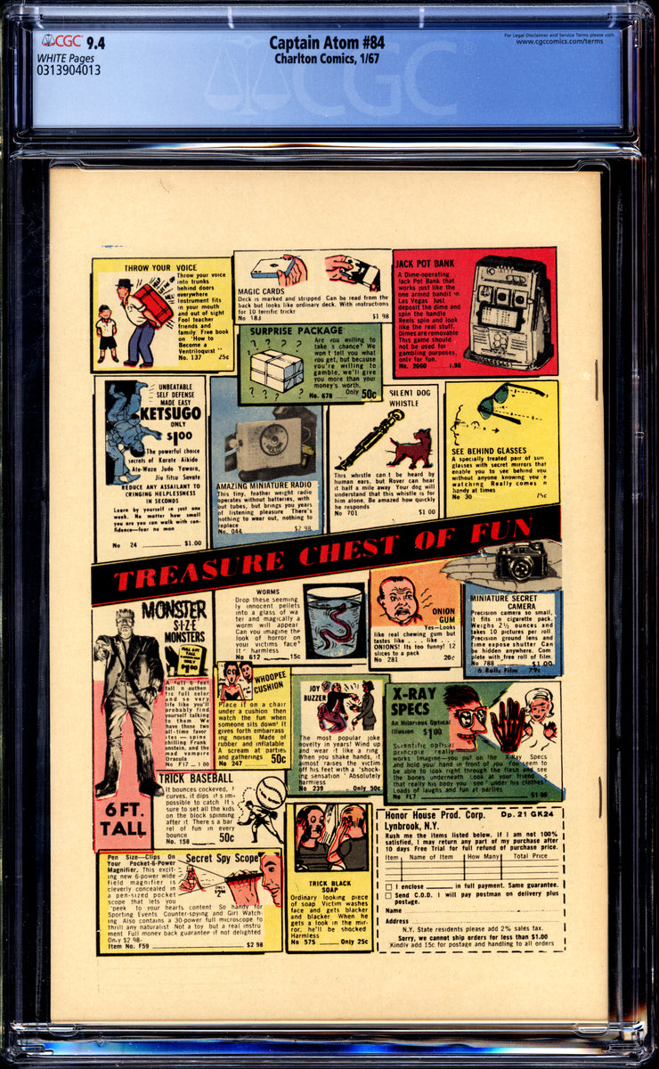 Captain Atom #84 White Pages CGC 9.4 Captain Atom Dons New Costume ...
