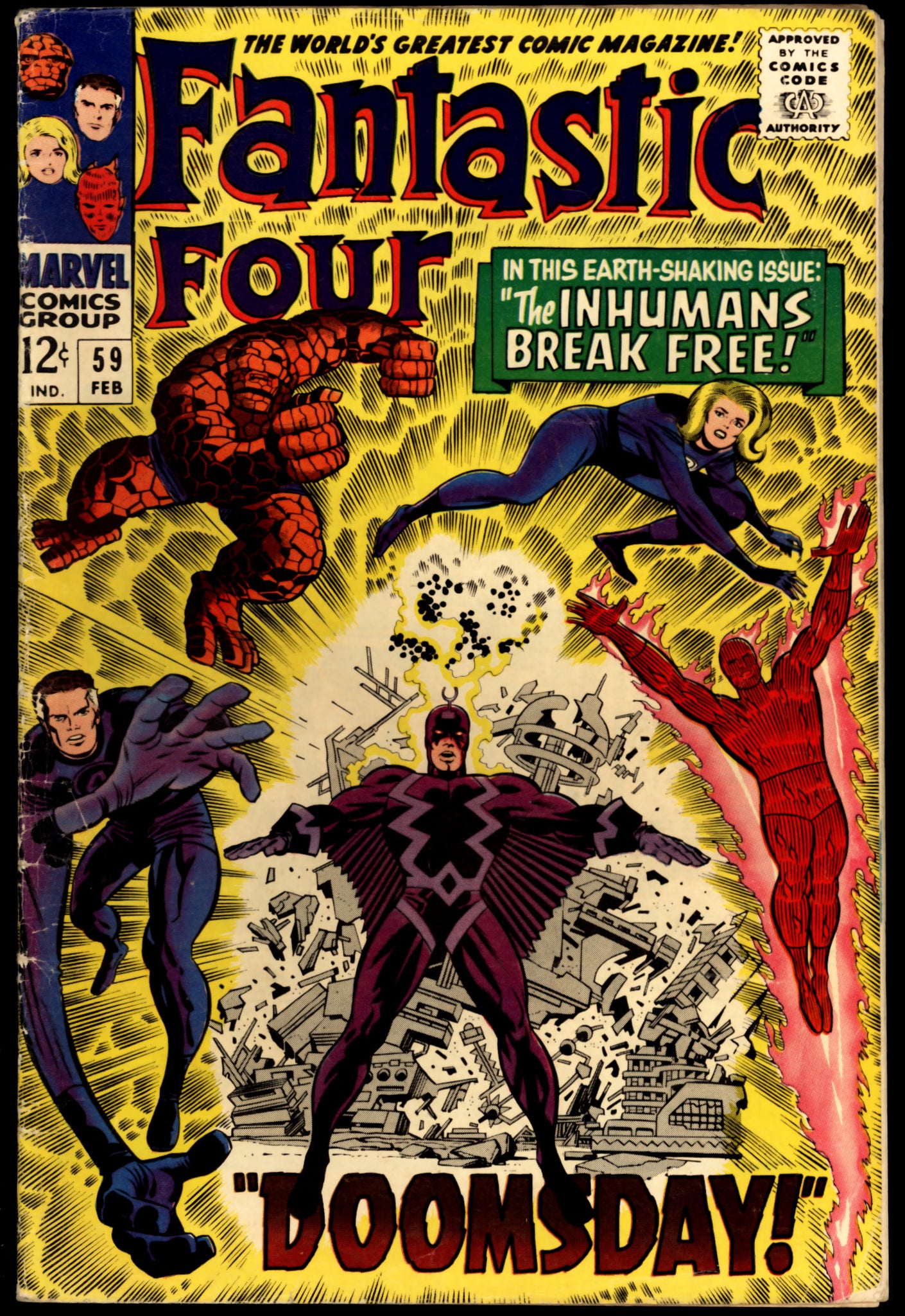 Fantastic Four #59 FN- (1967) Doctor Doom & Silver Surfer appearance ...