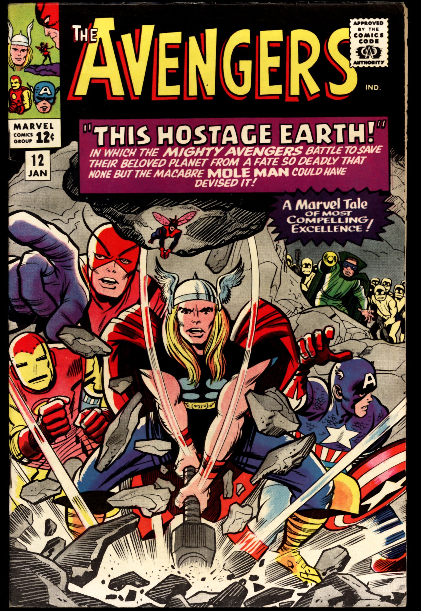 Avengers #12 Marvel 1965 (VF-) Classic Jack Kirby Thor Cover ...