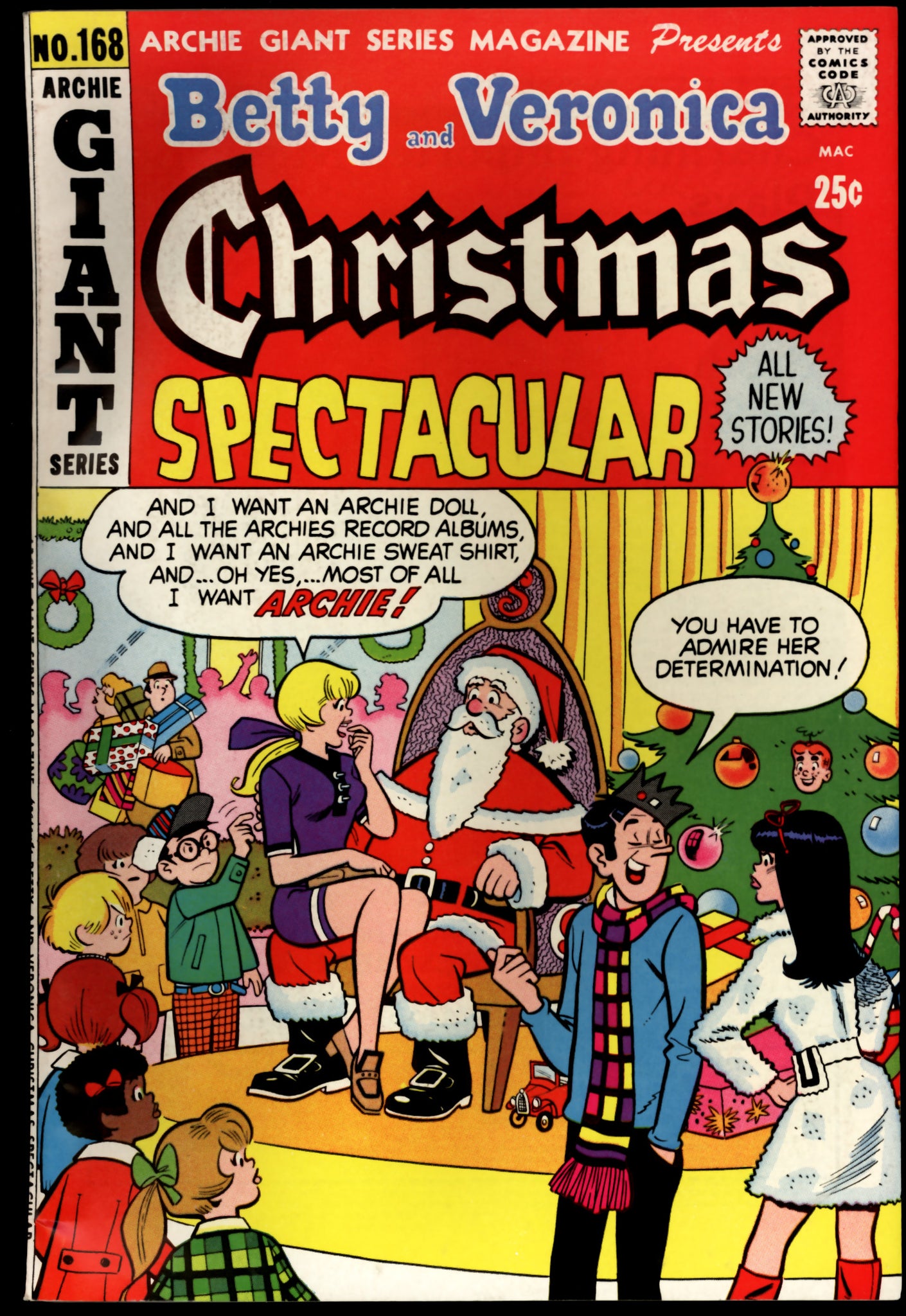 Archie Giant Series Magazine #168 (VF-) 1970 Betty & Veronica Christma ...