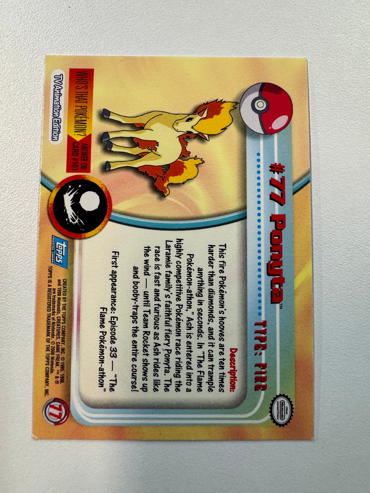 Pokemon TCG 2000 Topps Chrome Series 1 Ponyta #77 – Ultimate Key Issue ...