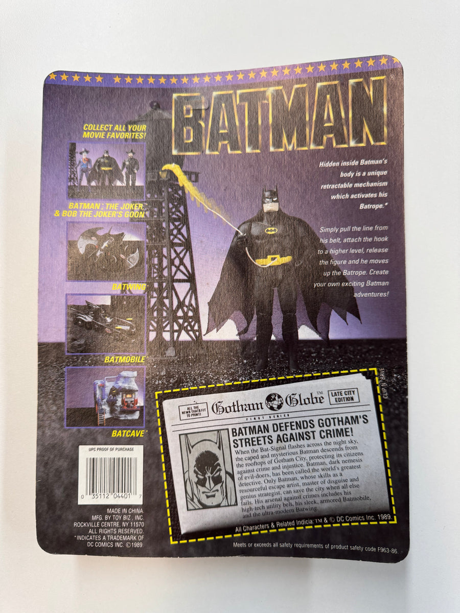 Toy Biz 1989 Batman with Bat-Rope Original Authentic UNPUNCHED SEALED ...