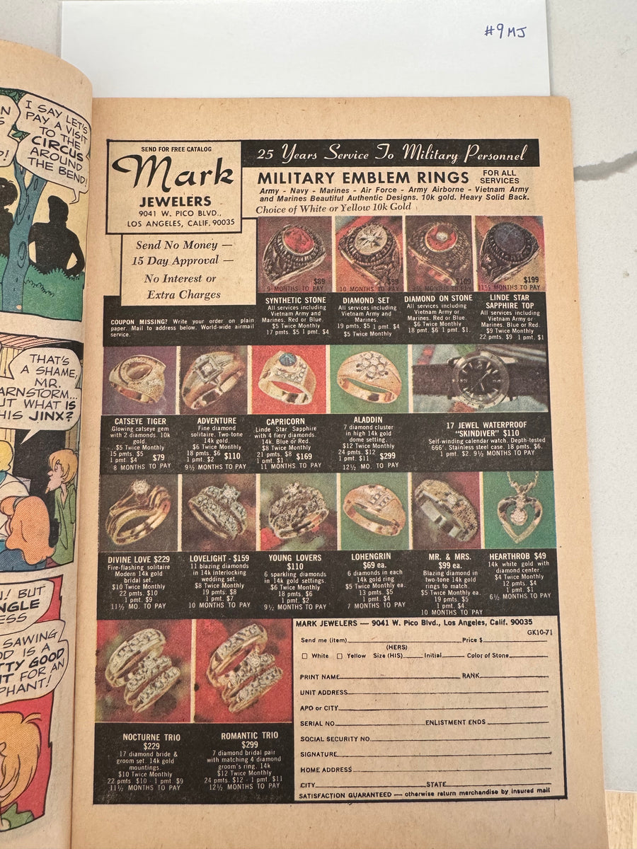 Scooby Doo #9 VG+ (1971) Mark Jewelers Insert Variant Gold Key ...