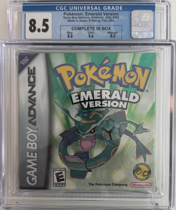 Pokemon: Emerald Version GBA Complete In Box CIB CGC 8.5 Cart 9.6 ...