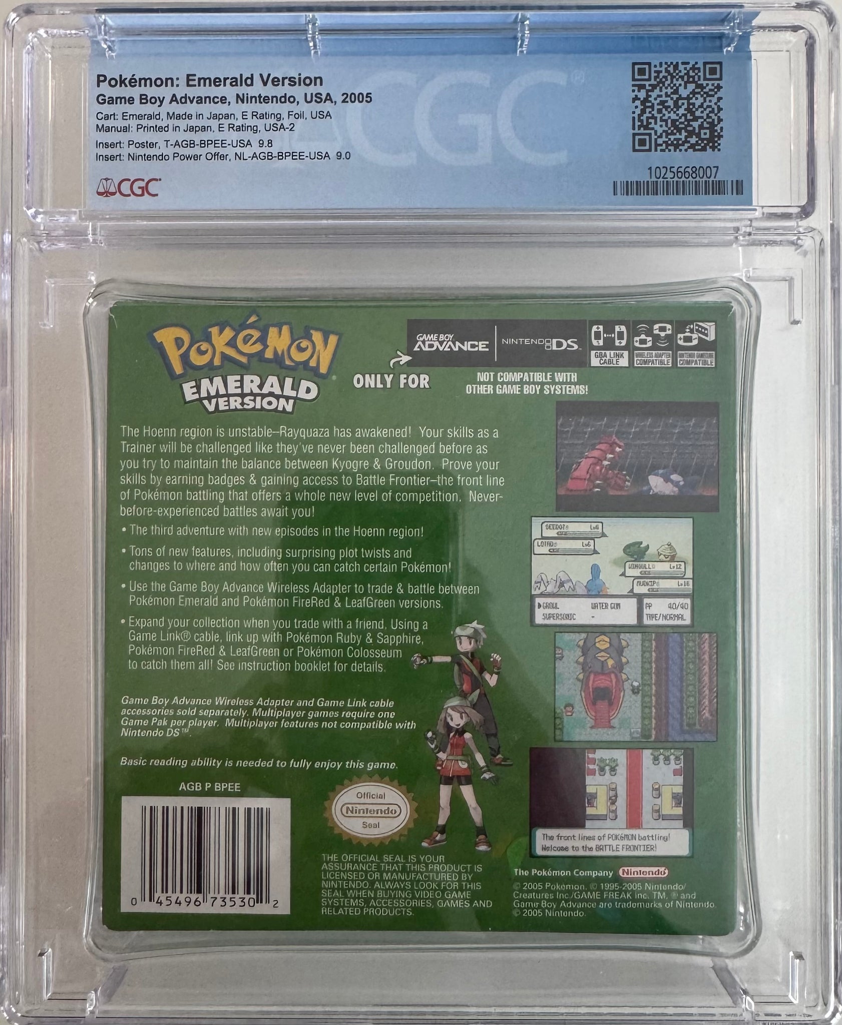 Pokemon: Emerald Version GBA Complete In Box CIB CGC 8.5 Cart 9.6 ...