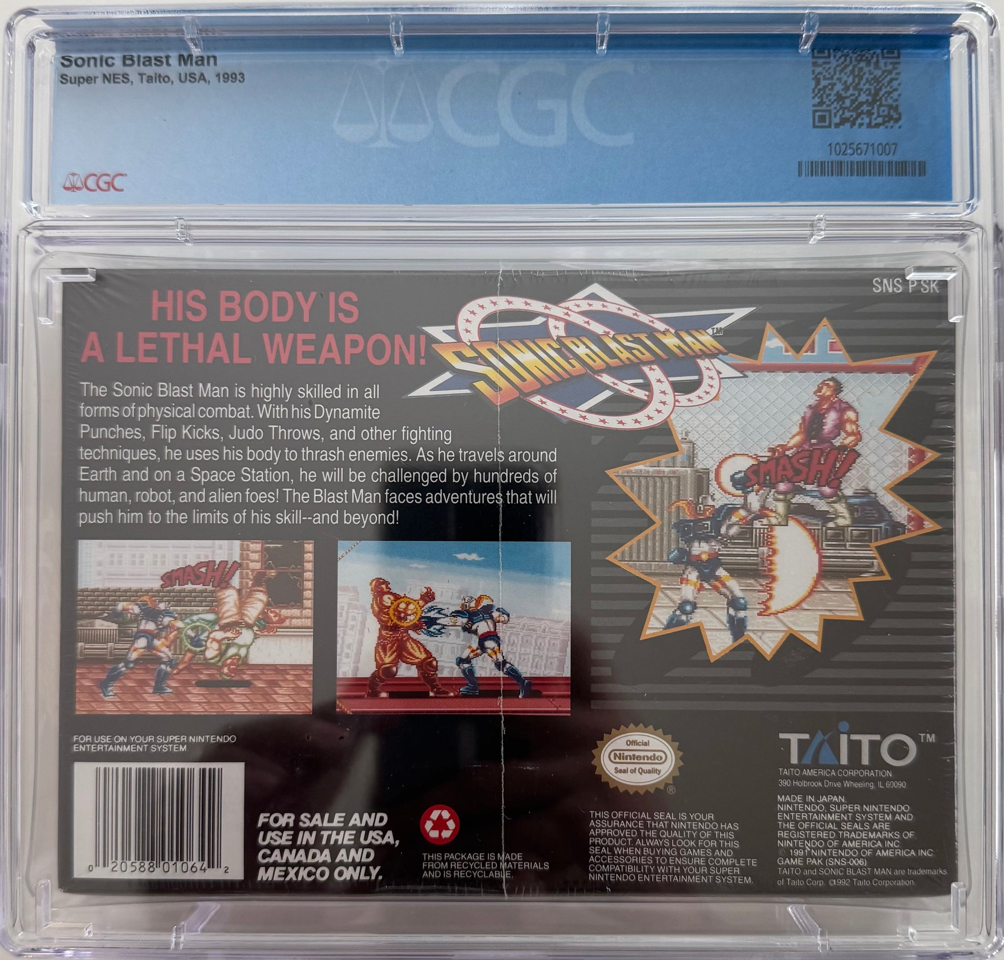 Sonic Blast Man Super NES V-Seam CGC 9.0 A+ SEALED! – Ultimate Key ...